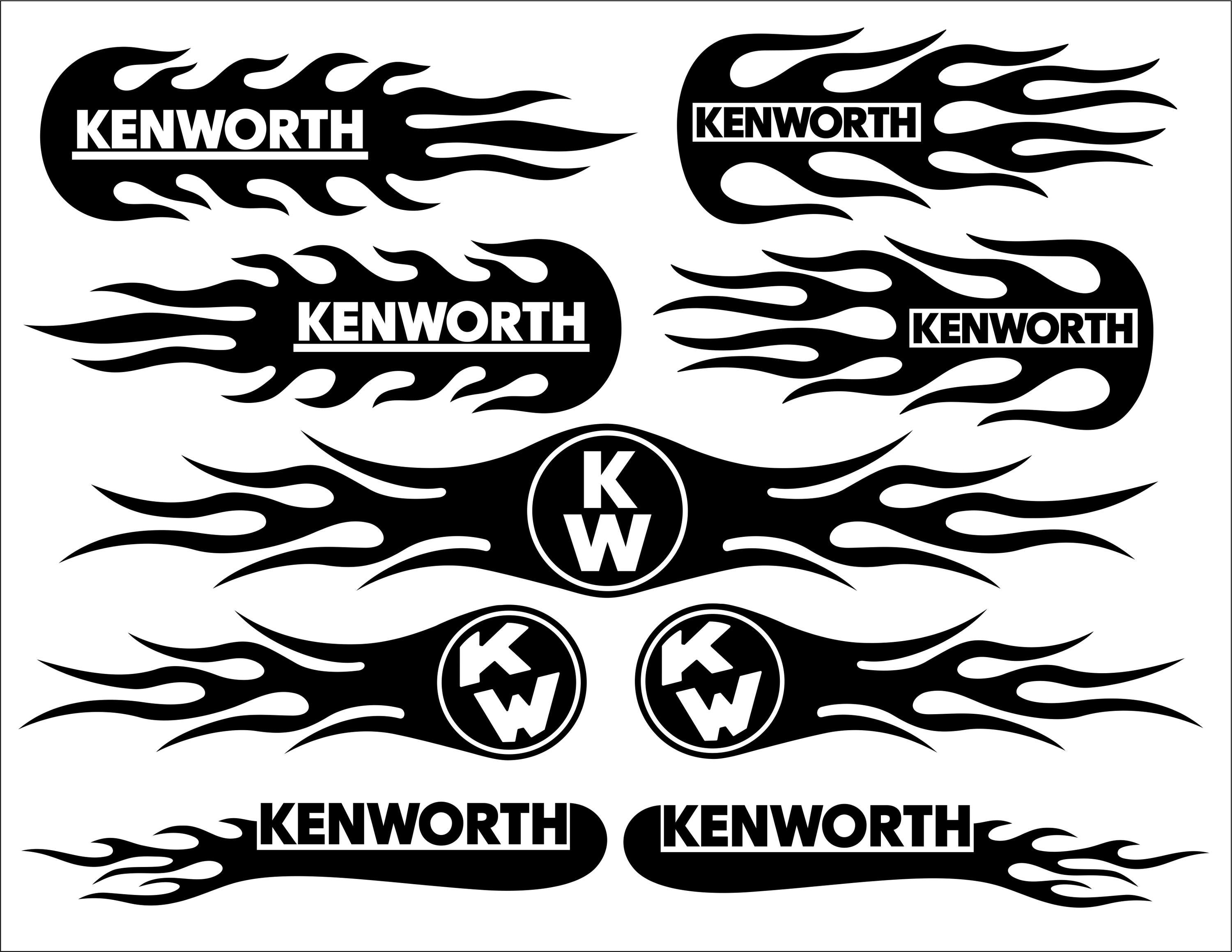 Truck Kenworth Design Elements, Badges, Stickers SVG Bundle. Retro ...