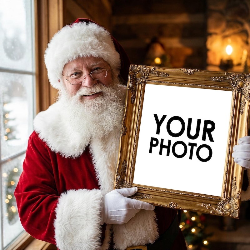 Santa Picture Frame Portrait - Etsy UK