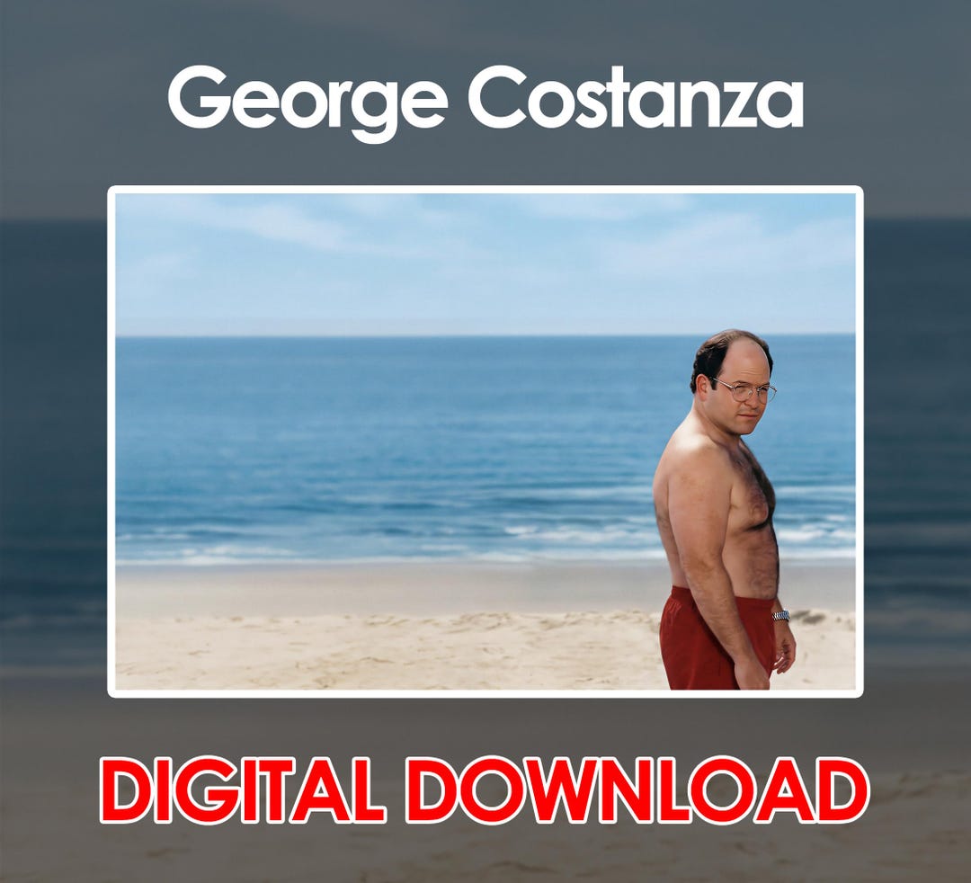 George Costanza Beach PNG Download – Funny Seinfeld Digital Art Print ...