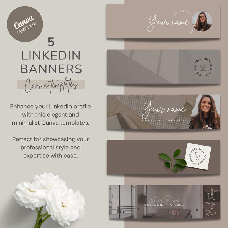 5 Linkedin Banner Templates for Interior Designers Professional ...