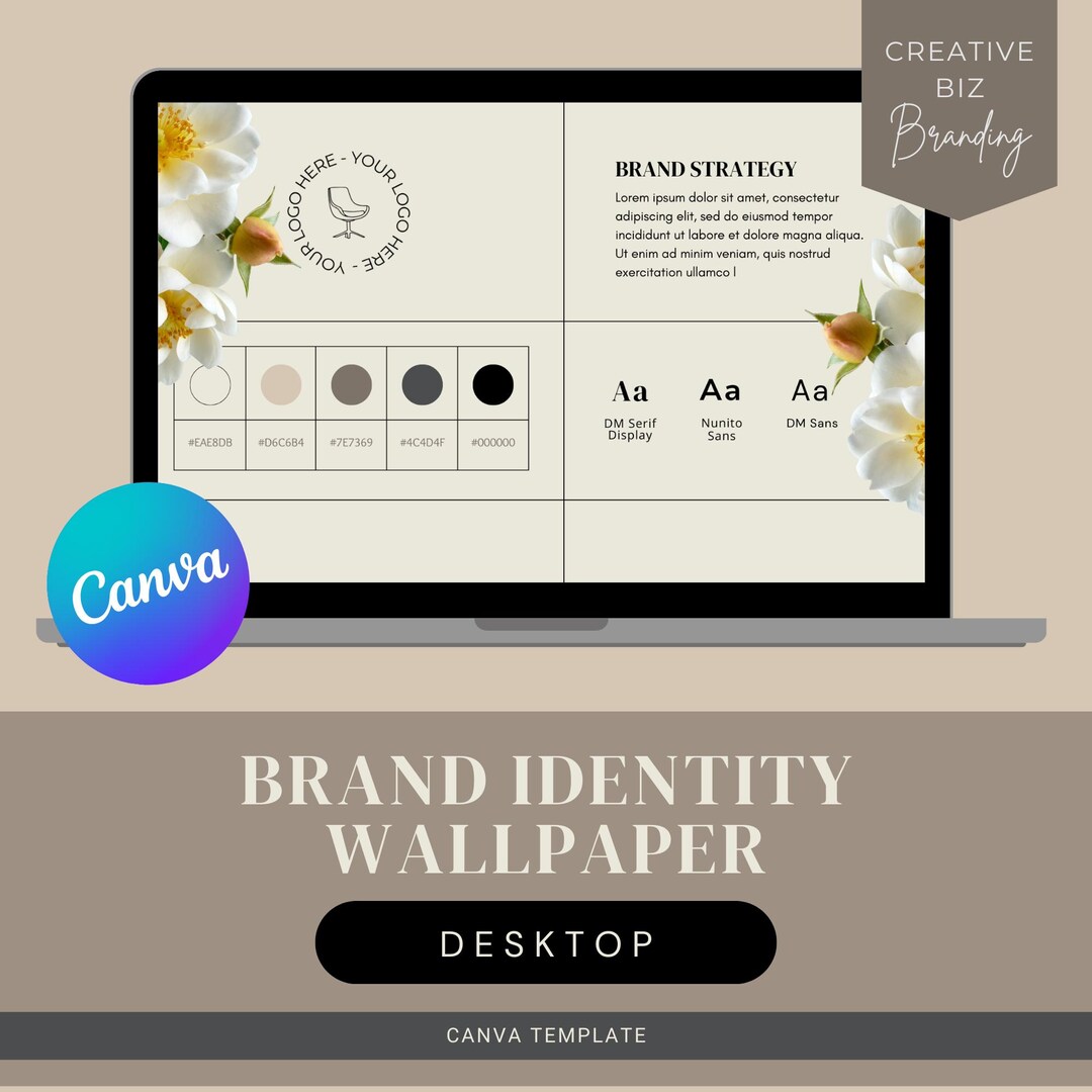 EDITABLE Desktop Wallpaper for Creative Business | Neutral Desktop ...