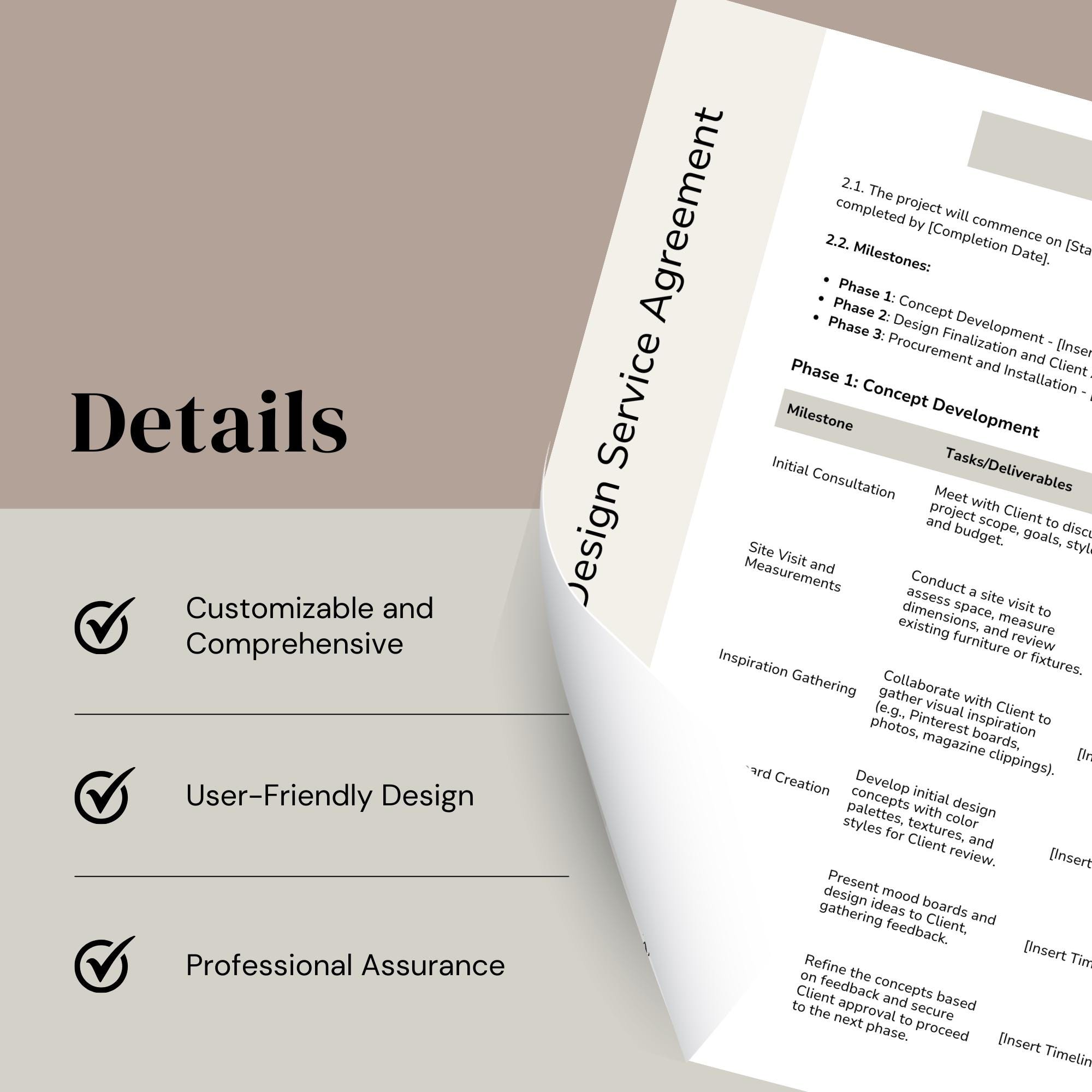 Editable Interior Design Contract Template | Interior Design Services ...