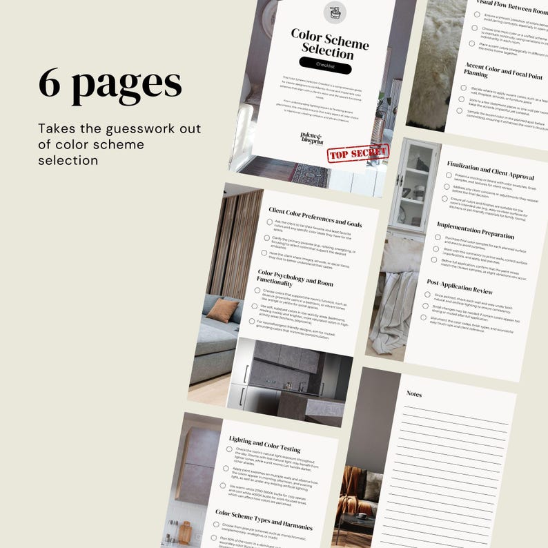 Digital Color Scheme Selection Checklist for Interior Designers | Step ...