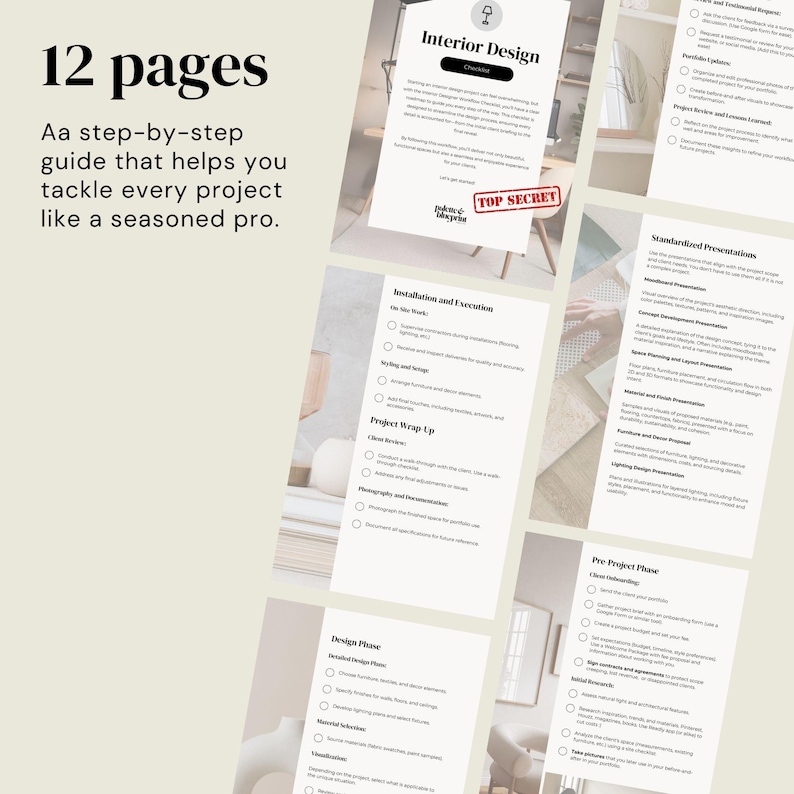 EDITABLE Interior Design Checklist | Interior Design Cheat Sheet ...