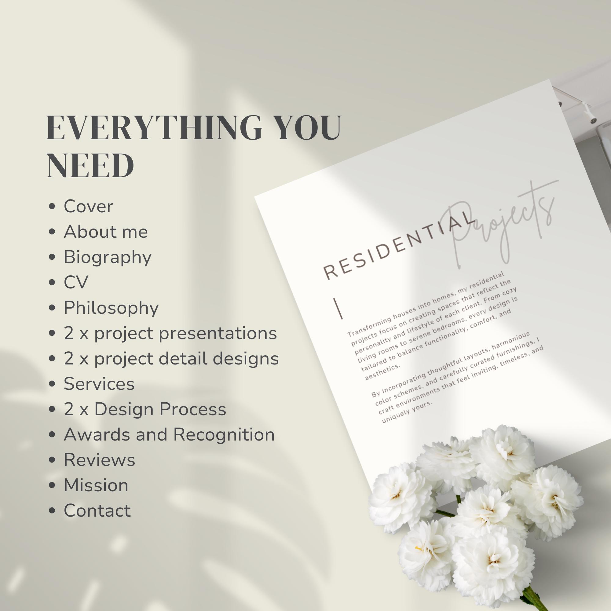 EDITABLE Interior Design Portfolio Template | Beige Portfolio Template ...