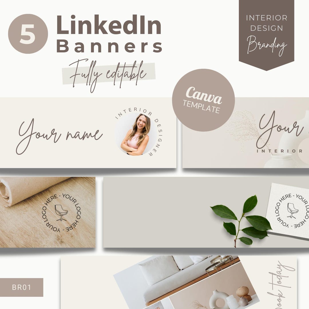5 Linkedin Banner Templates for Interior Designers | Professional ...