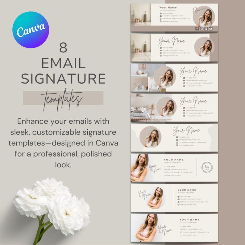 Email Signature Template Bundle for Interior Designers Email Signature ...