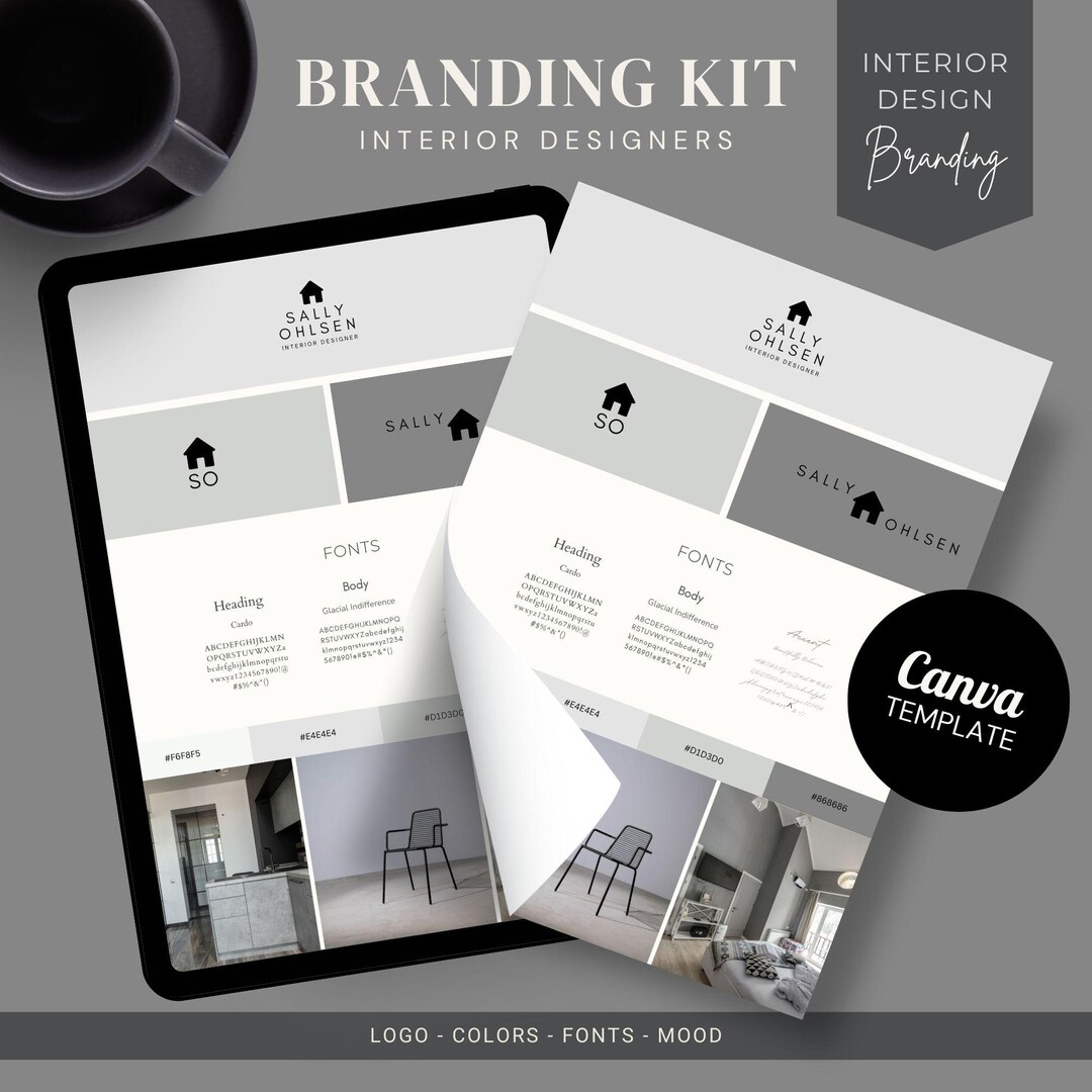 Gray Branding Canva Template for Interior Designers and Creative ...