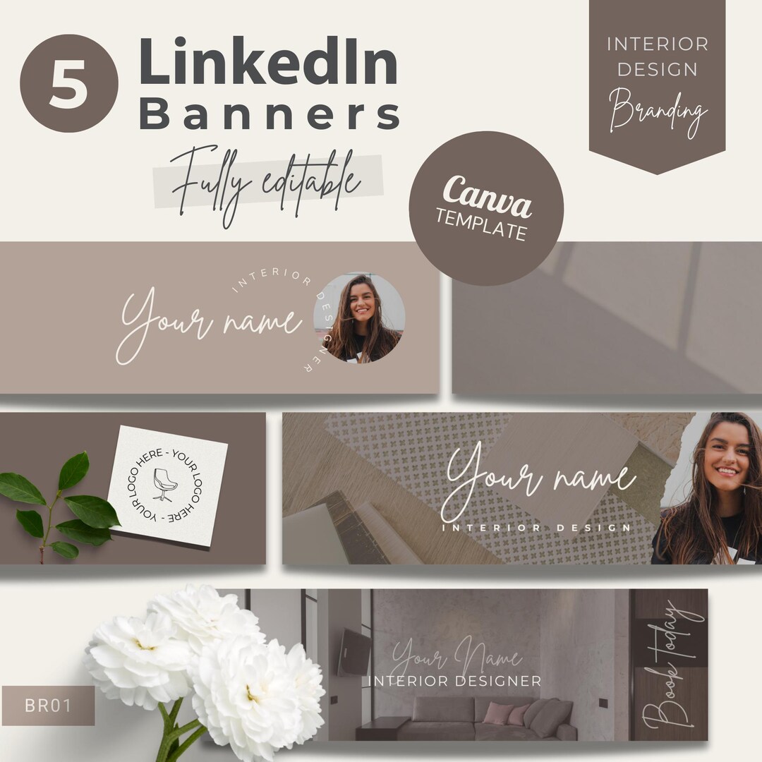 5 Linkedin Banner Templates for Interior Designers | Professional ...