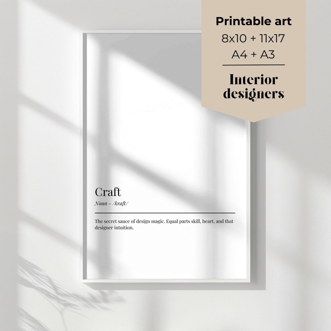 Printable Inspirational Definition Art for Interior Designers ...