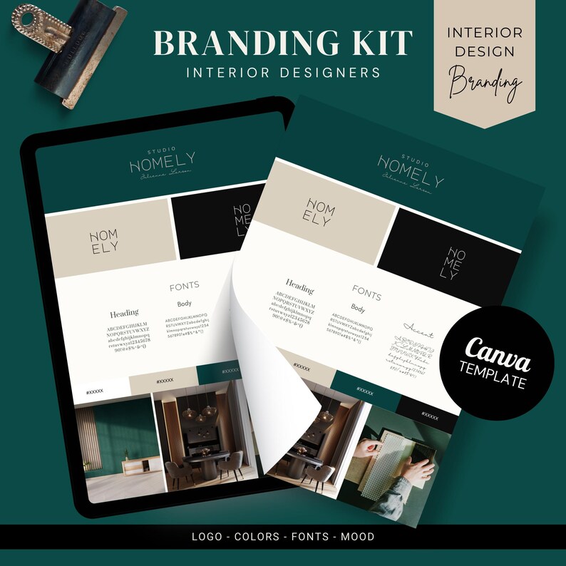 PREMADE Moody Branding Canva Template for Interior Designers and ...