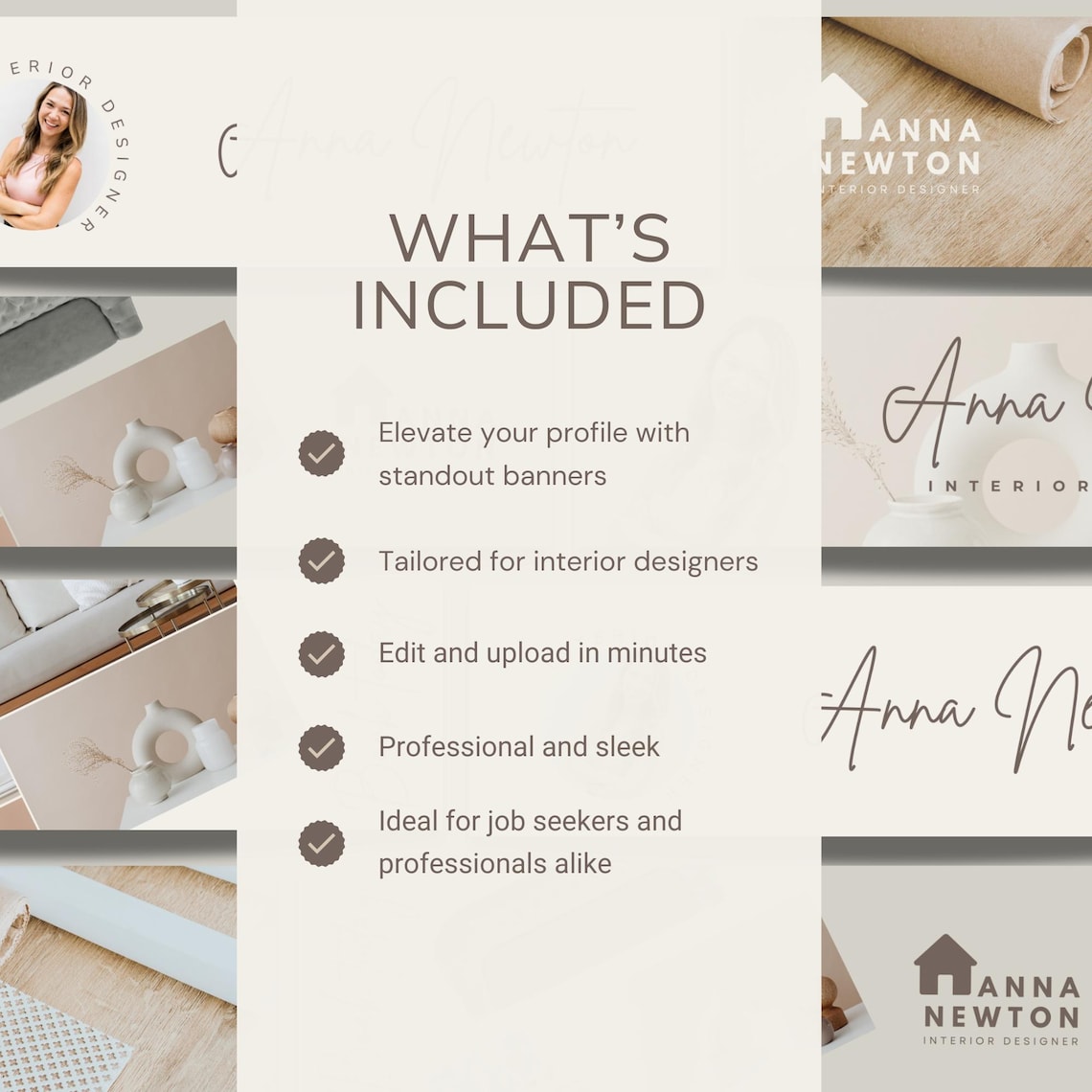 5 Linkedin Banner Templates for Interior Designers | Professional ...