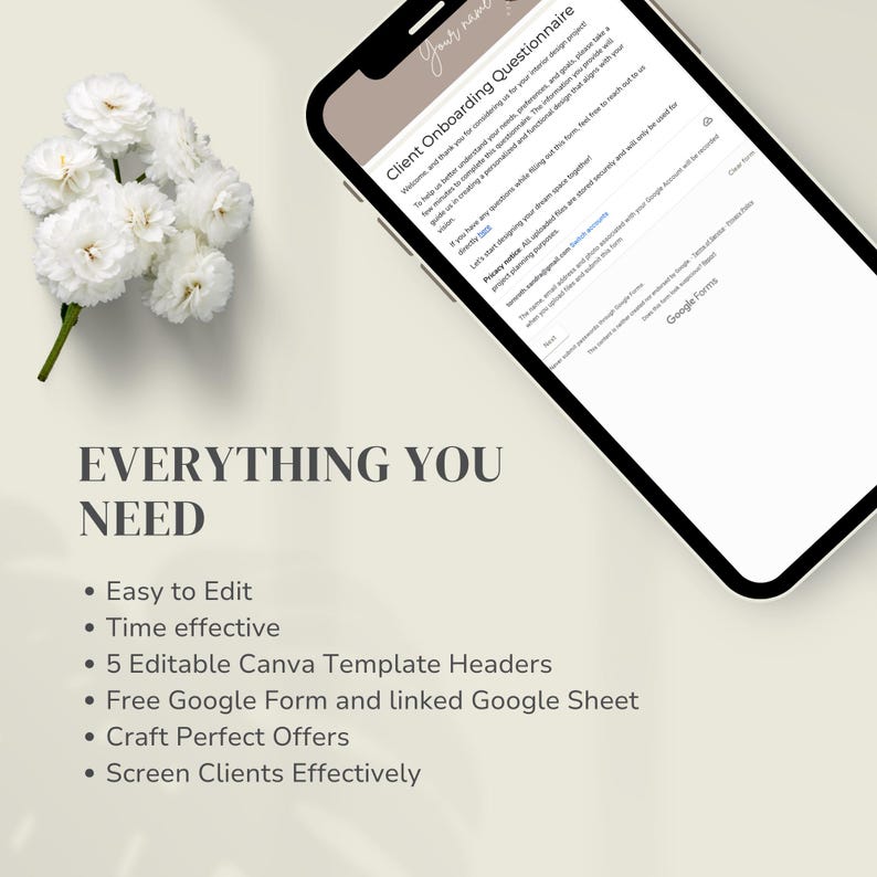 Editable Client Questionnaire Interior Design Template | Client ...