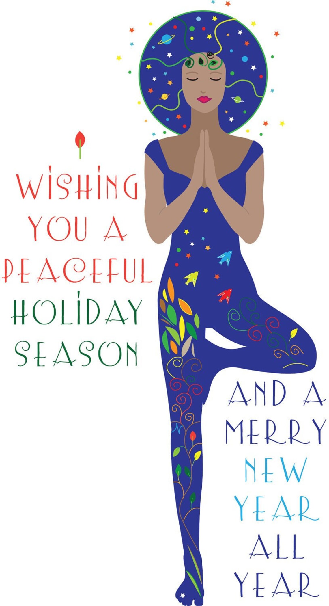 Christmas Tree Yoga Card - Etsy