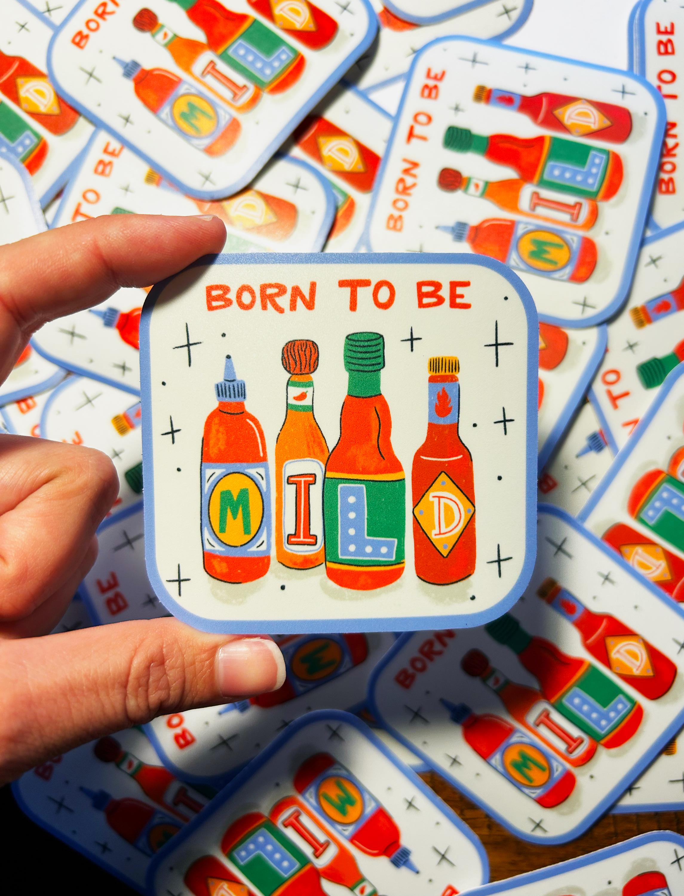Born to Be Mild Sticker | Pun Sticker | Hot Sauce Sticker - Etsy