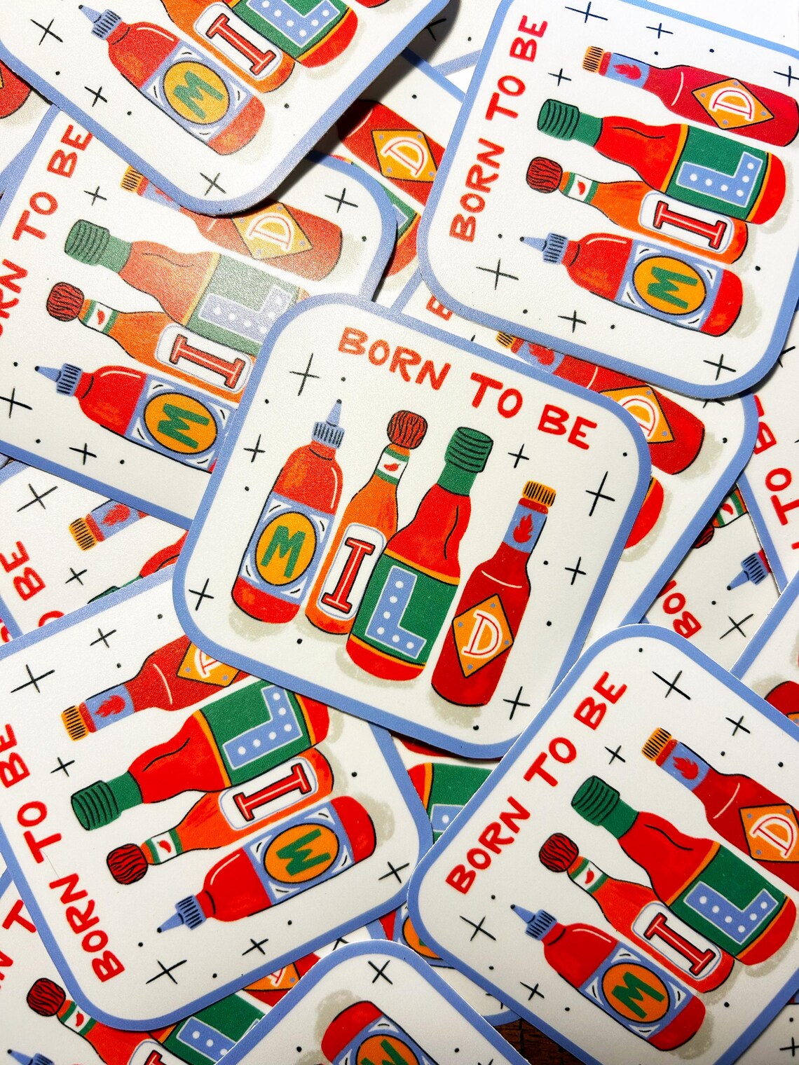 Born to Be Mild Sticker | Pun Sticker | Hot Sauce Sticker - Etsy