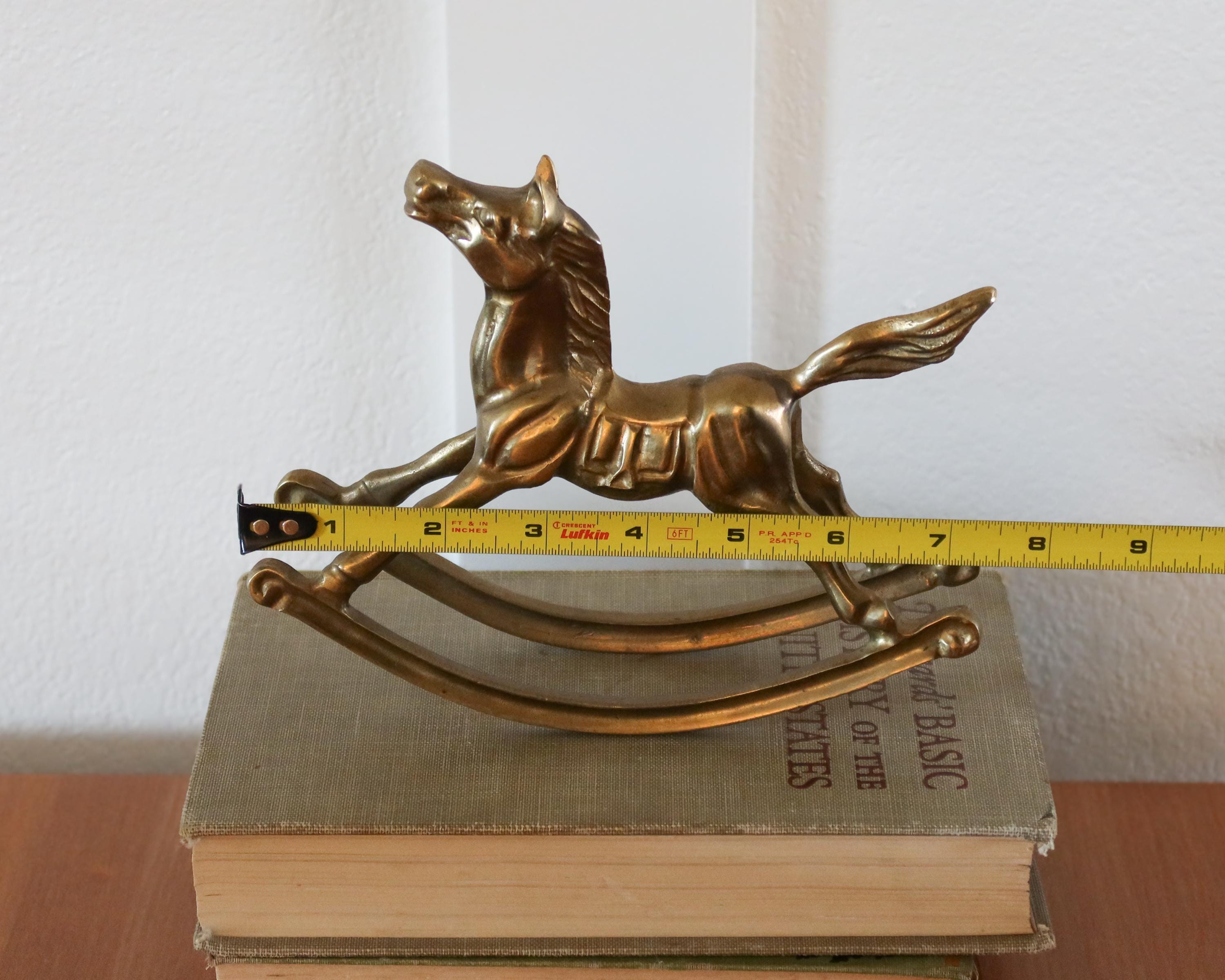 Vintage Solid Brass Rocking Horse Figurine Christmas & Nursery Decor ...