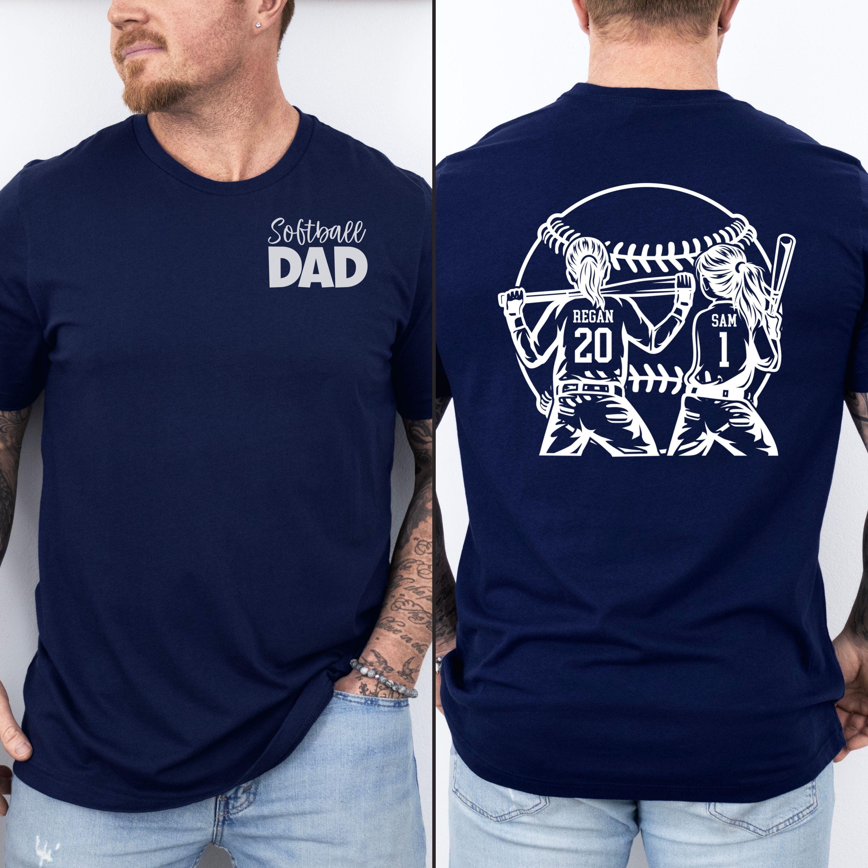 Custom Softball Dad Shirt With Two Players Names & Numbers Softball Dad Shirt Softball Dad Gift ...