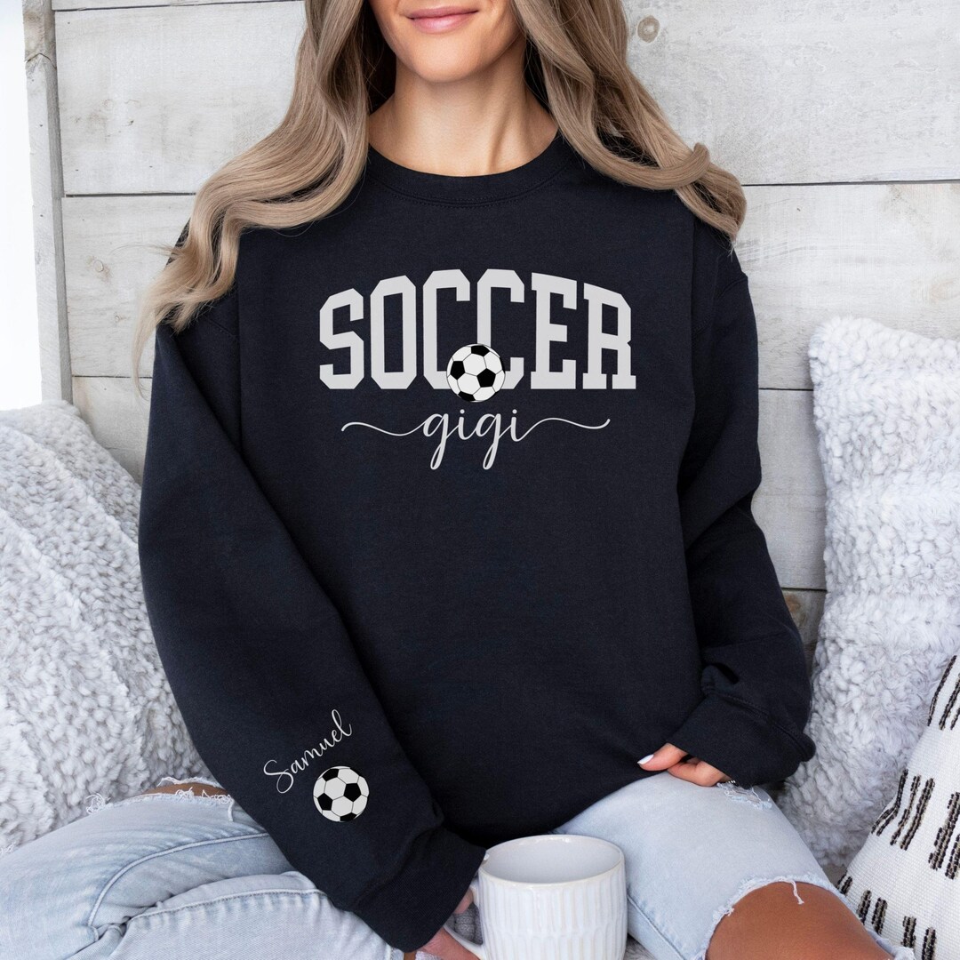 Personalized Soccer Gigi Kids Name on Sleeve Sweatshirt Gift for Soccer ...
