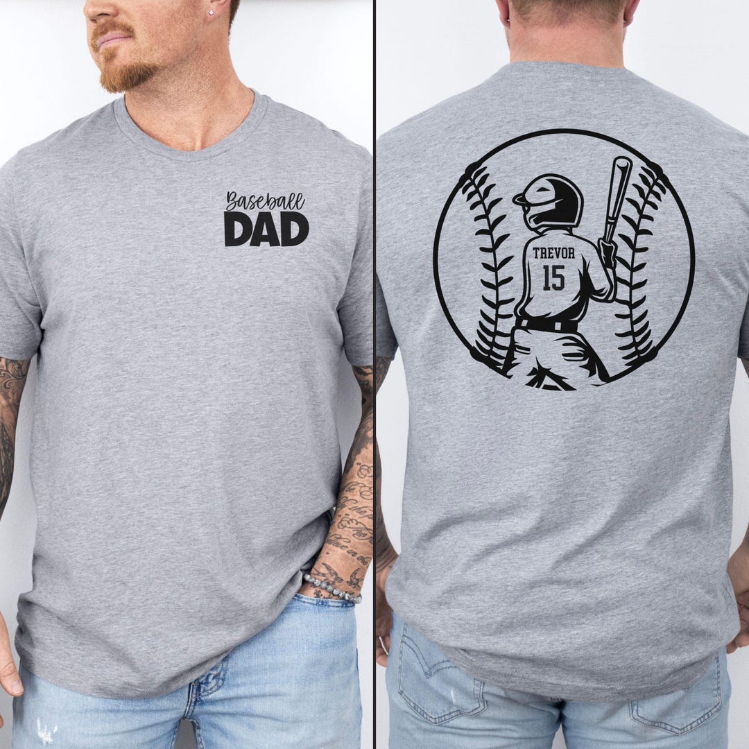Custom Baseball Dad Shirt With One Player Name & Number Baseball Dad ...