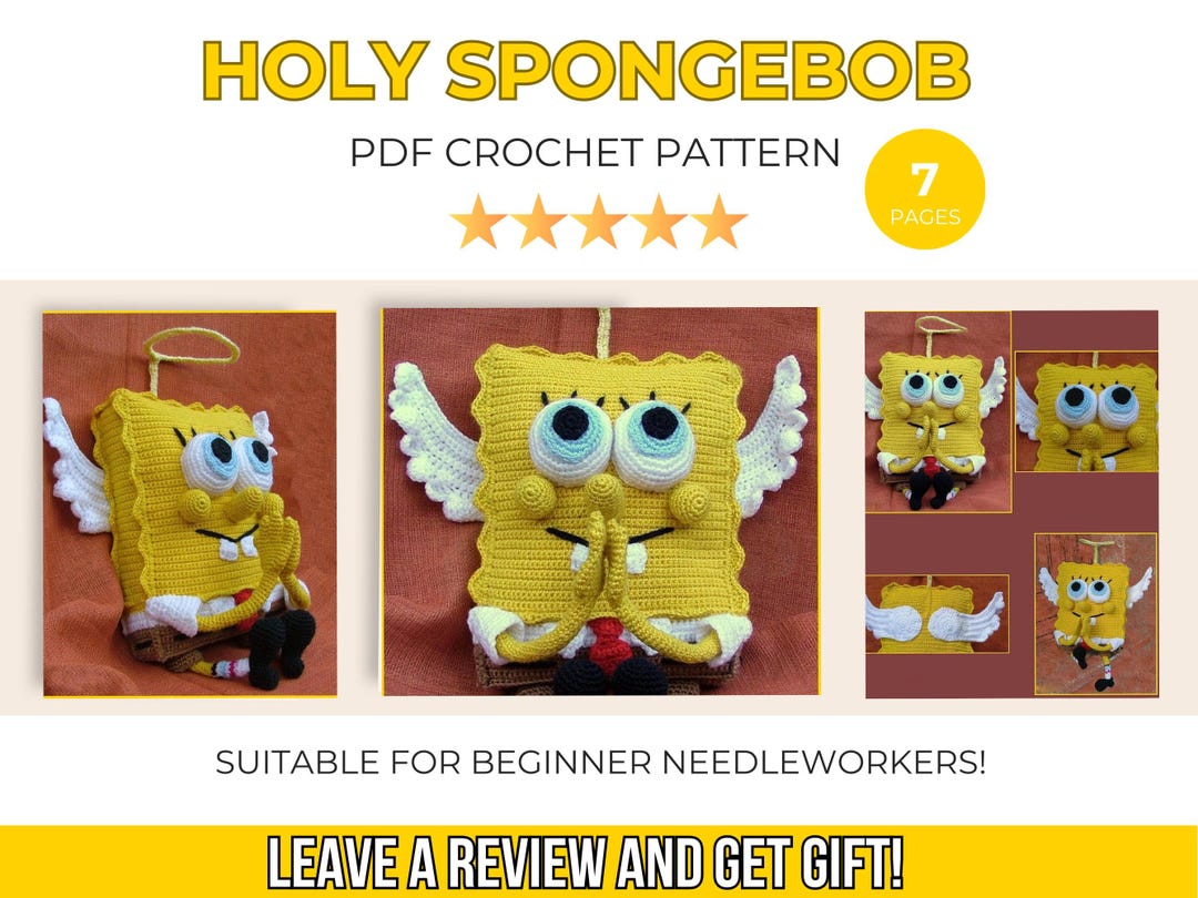 Holy Spongebob Amigurumi Crochet Pattern PDF | Knitting Pattern - Etsy