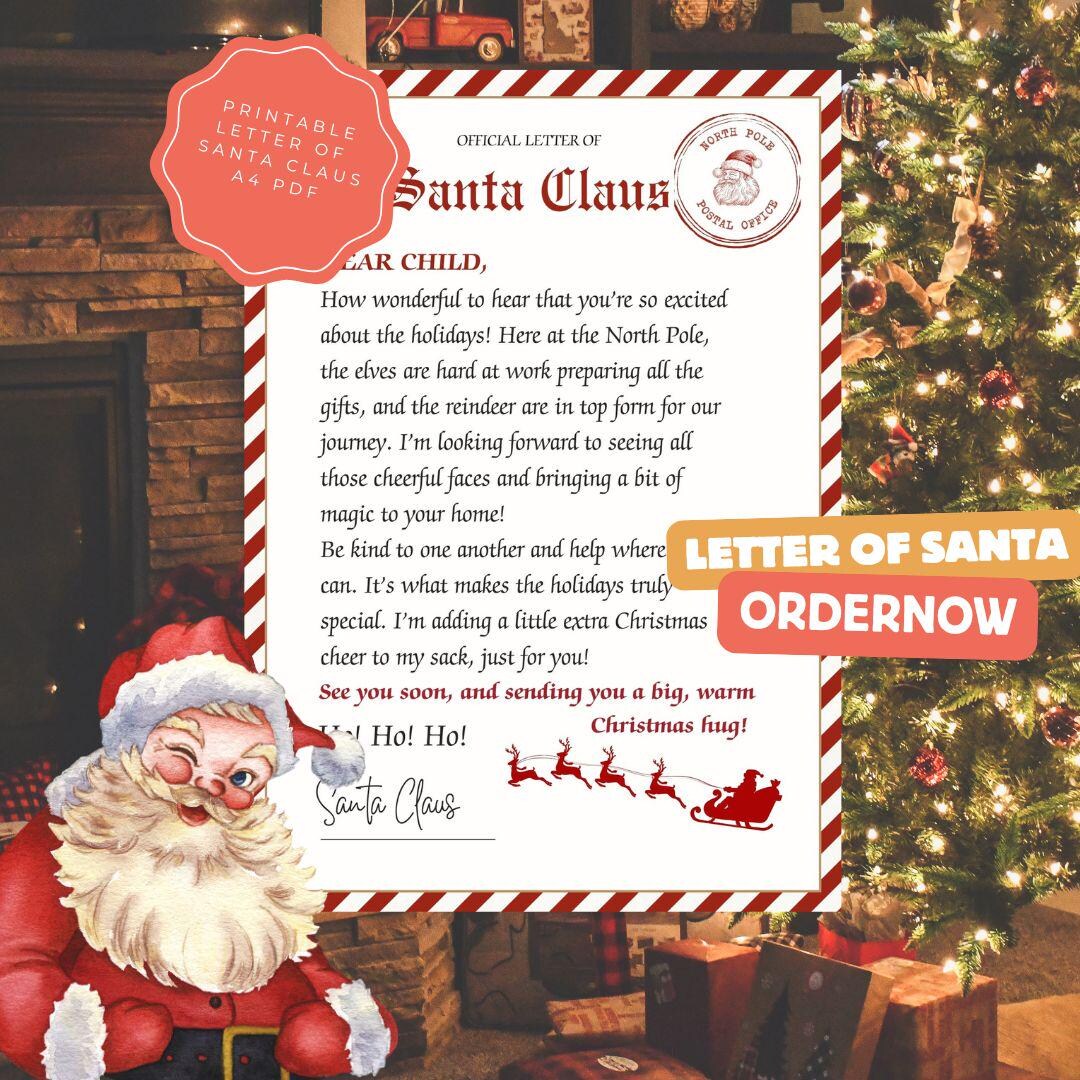 Official Letter of Santa PDF Print in A4 A3 L Make the Holidays Even ...