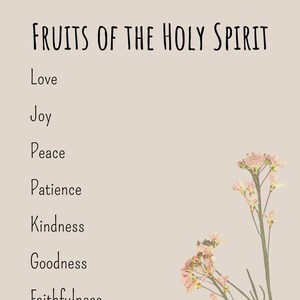 Fruits of the Holy Spirit Poster/wall Decor - Etsy