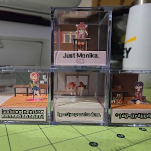 Doki Doki Literature Club Mini 3D Diorama Cube V2 (ddlc/monika/class ...