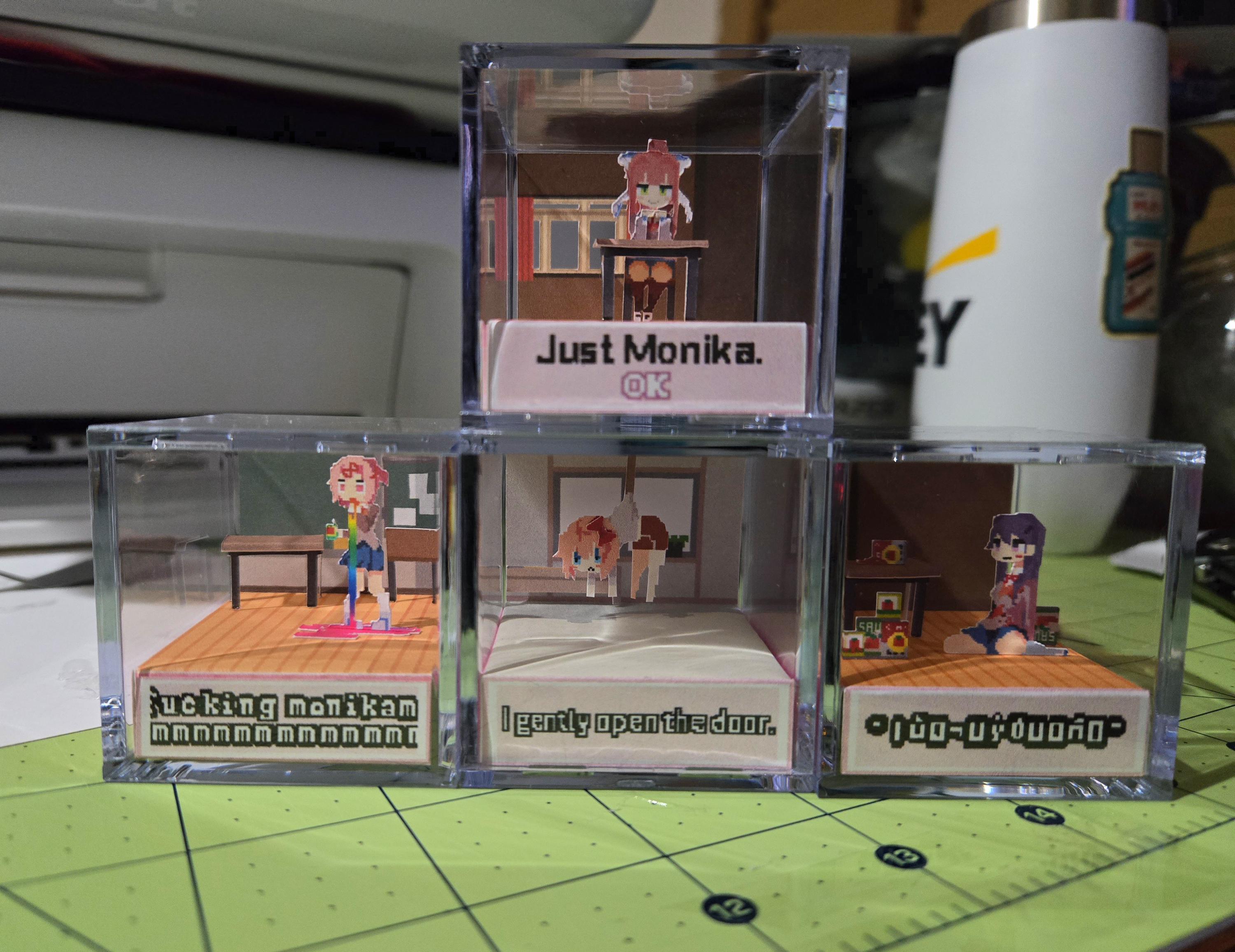 Doki Doki Literature Club Mini 3D Diorama Cube V2 (ddlc/monika/class ...