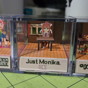 Doki Doki Literature Club Mini 3D Diorama Cube V2 (ddlc/monika/class ...