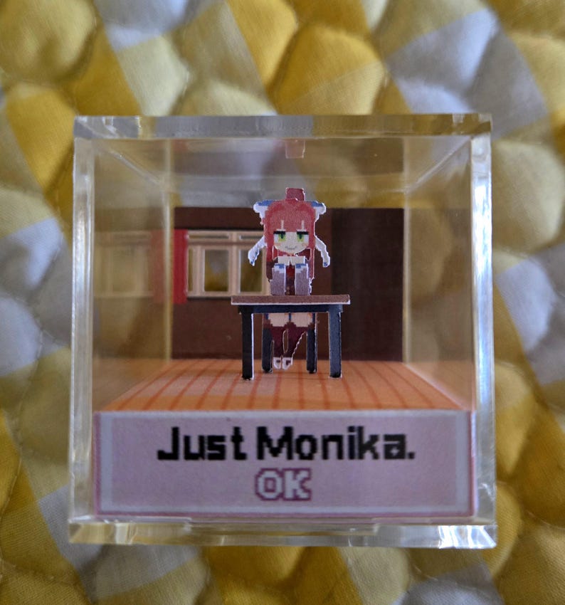 Doki Doki Literature Club Mini 3D Diorama Cube V2 (ddlc/monika/class ...