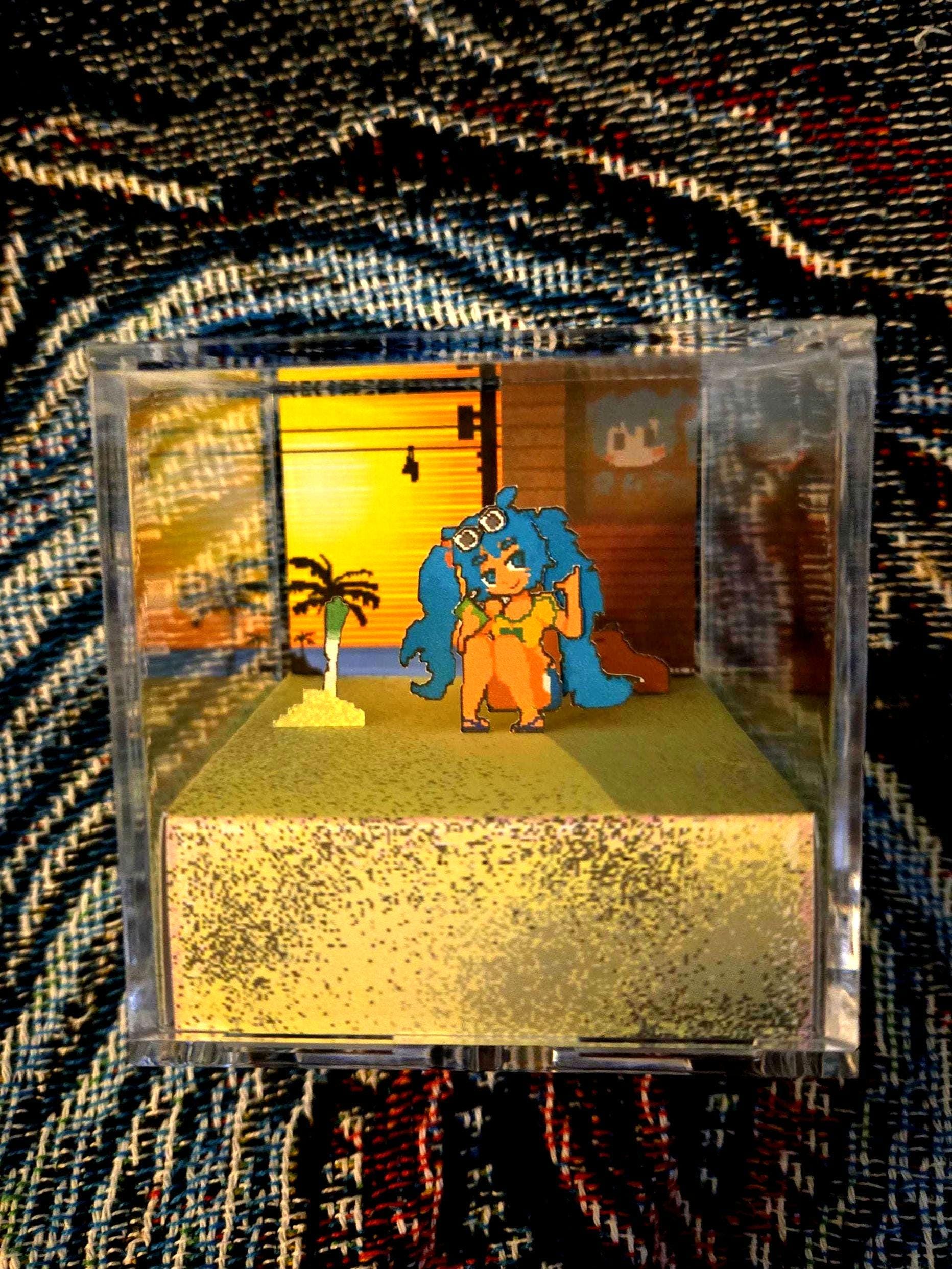 Brazilian Hatsune Miku 3D Diorama Cube (miku/beach/brazil) - Etsy