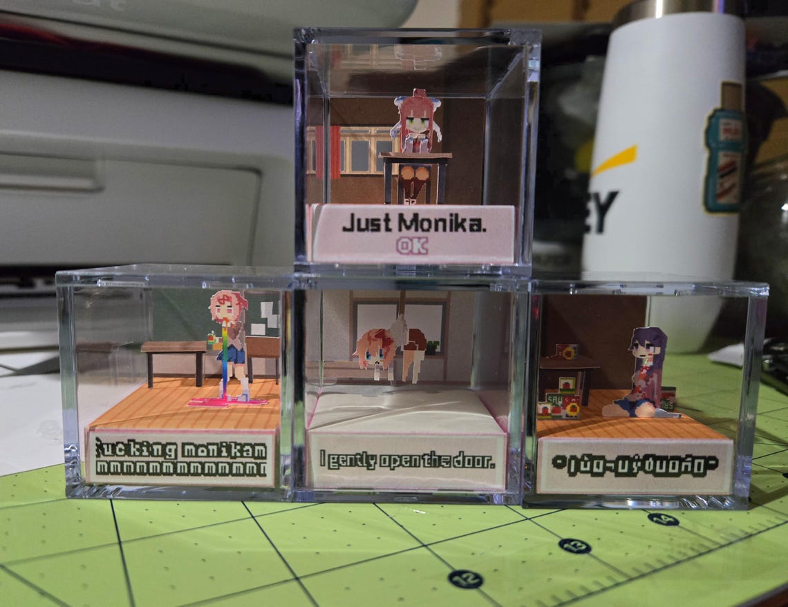 Doki Doki Literature Club Mini 3D Diorama Cube (ddlc/sayori/bedroom) - Etsy
