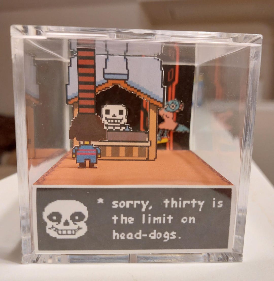 Undertale 3D Diorama Cube sans/frisk/hotland/hot Dog/head Dog - Etsy
