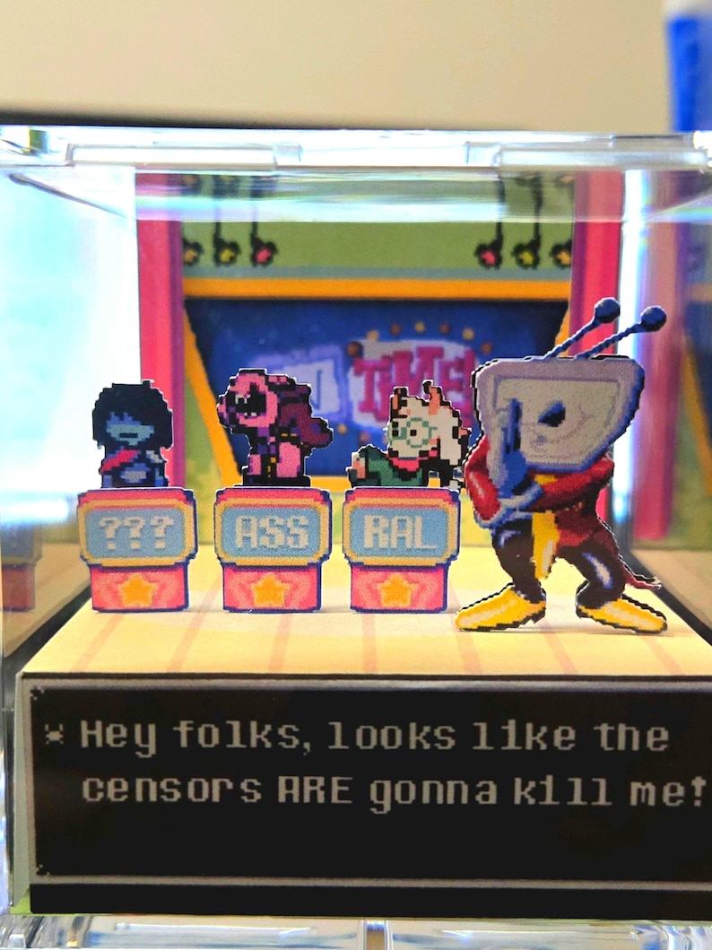Deltarune 3D Diorama Cube (tenna/kris/susie/ralsei/tv) - Etsy