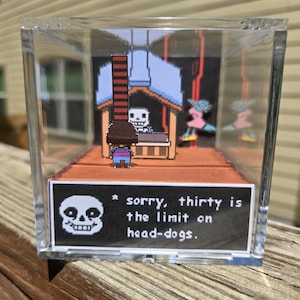 Undertale 3D Diorama Cube (sans/frisk/hotland/hot Dog/head Dog) - Etsy