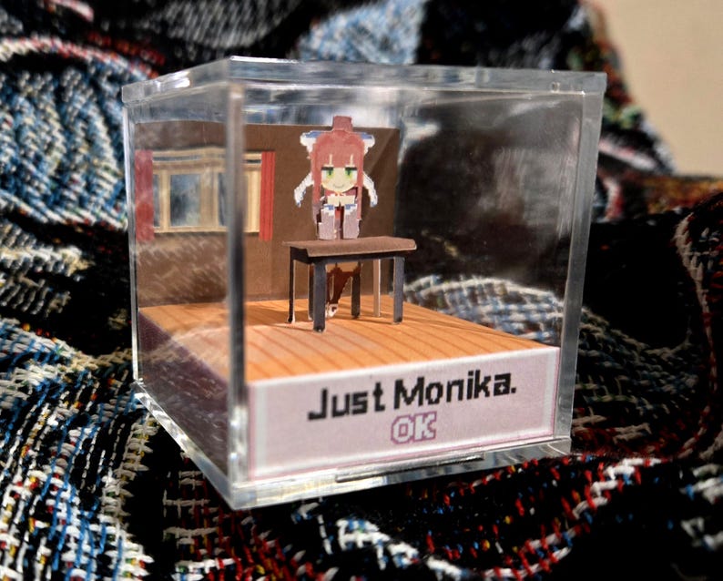 Doki Doki Literature Club Mini 3D Diorama Cube V2 (ddlc/monika/class ...