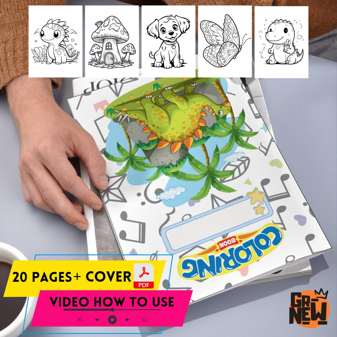 20 Coloring Pages for Kids - Digital Download - Easy Coloring Pages for ...