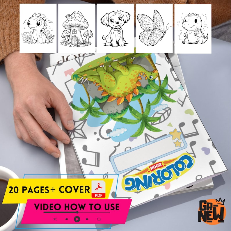 20 Coloring Pages for Kids - Digital Download - Easy Coloring Pages for ...