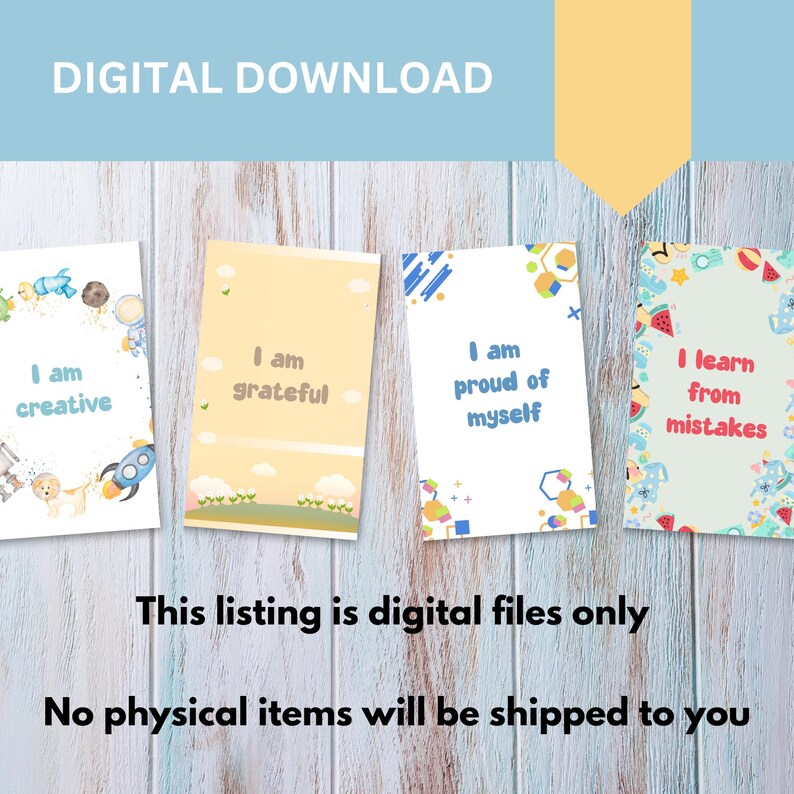 Positive Affirmation Postcards for Kids, Encouragement Motivational ...