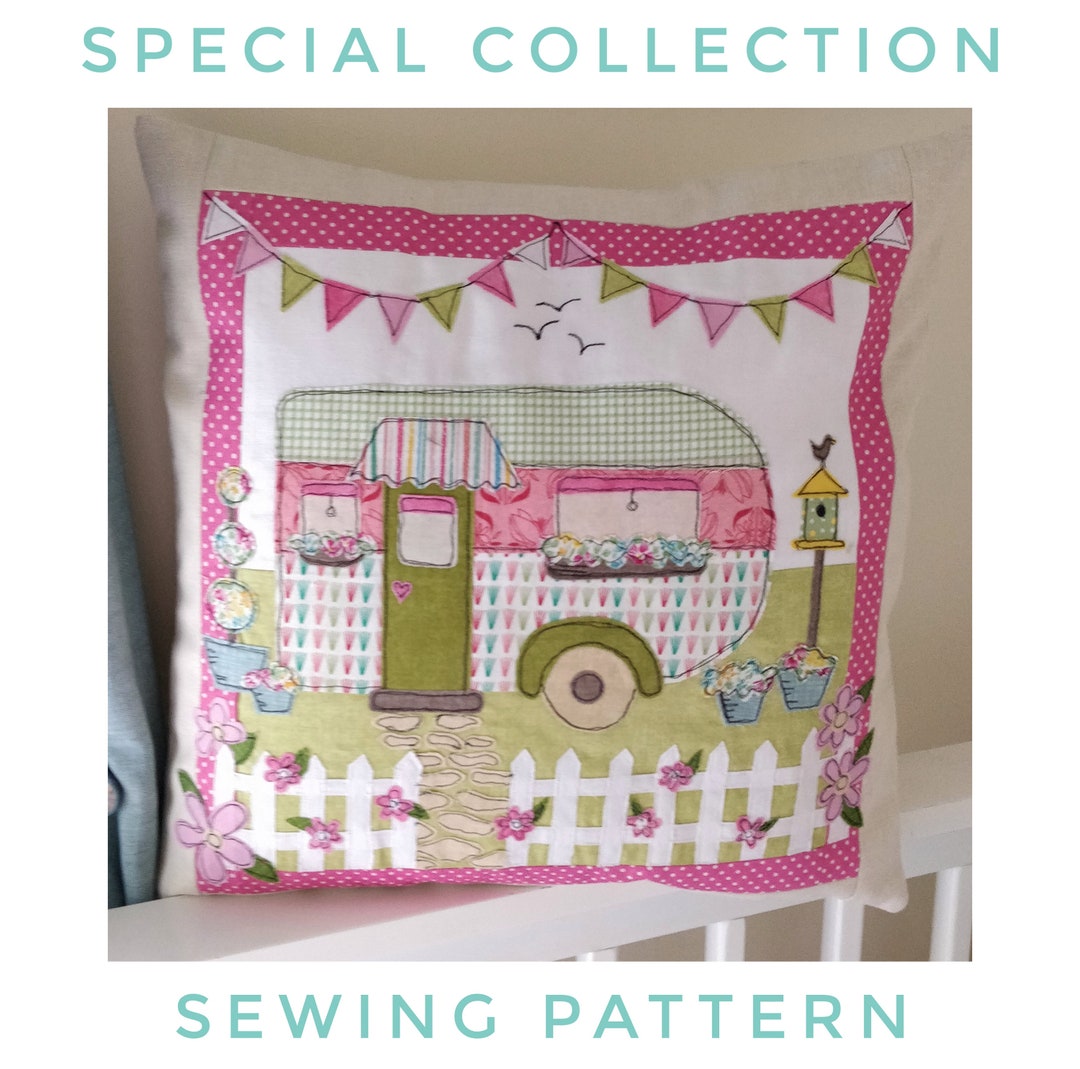 PDF Sewing Pattern Caravan Camping Applique Cushion Cover Sew Make ...