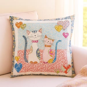 PDF Kitty Cats Cushion Cover Patchwork and Applique Sewing Pattern - Etsy