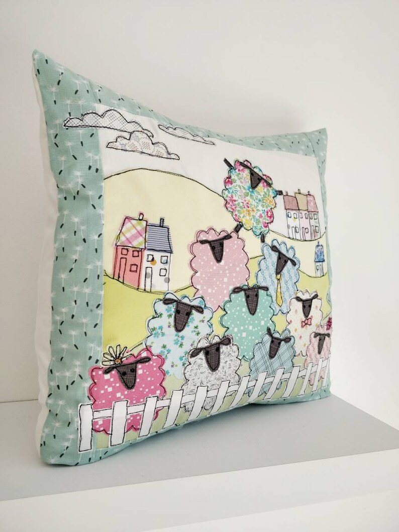 Digital Sewing Pattern PDF Counting Sheep Applique Cushion - Etsy Canada
