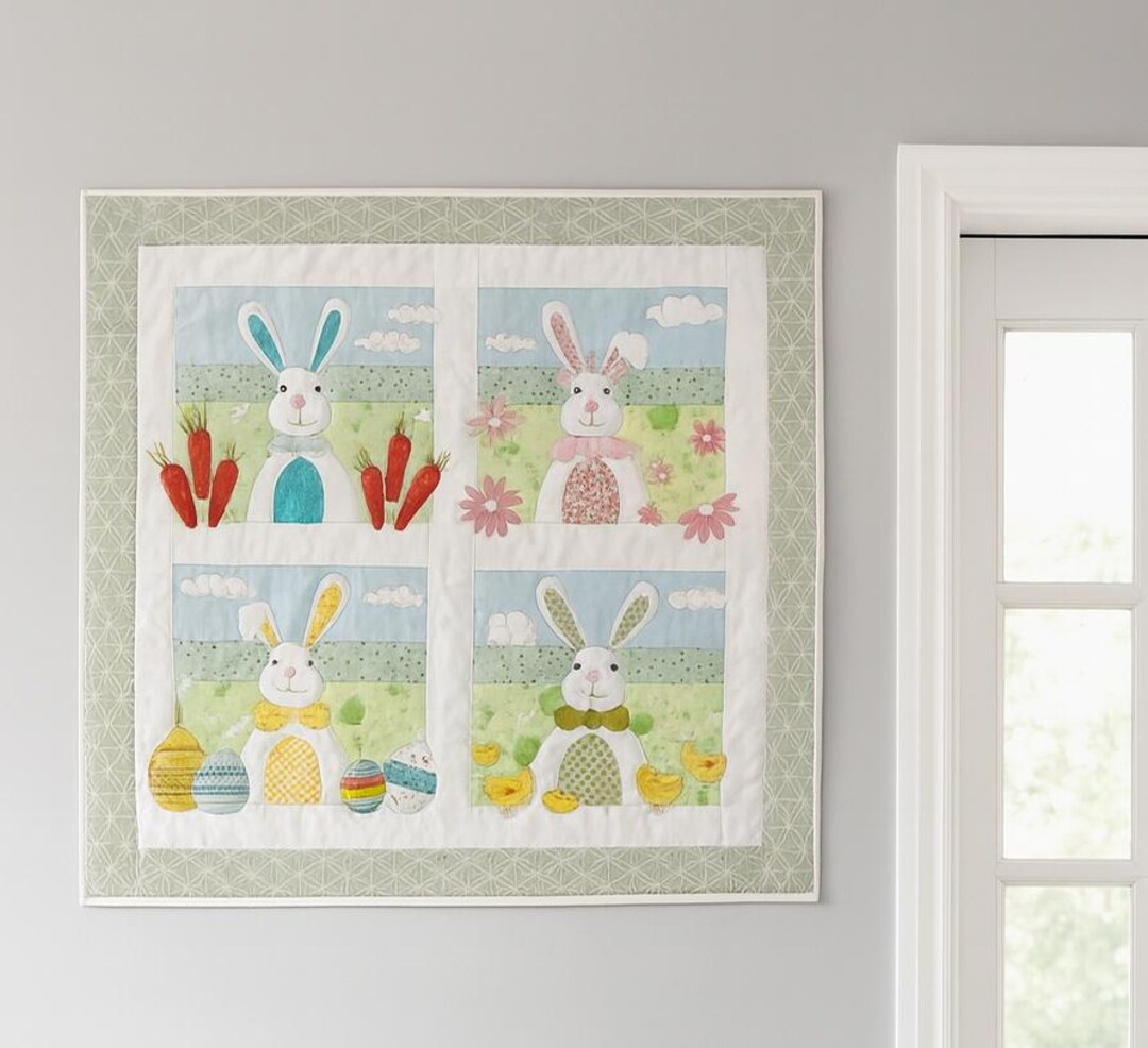 PDF BUNNY Mini Quilt Wall Hanging Instructions Sewing Pattern Tutorial ...