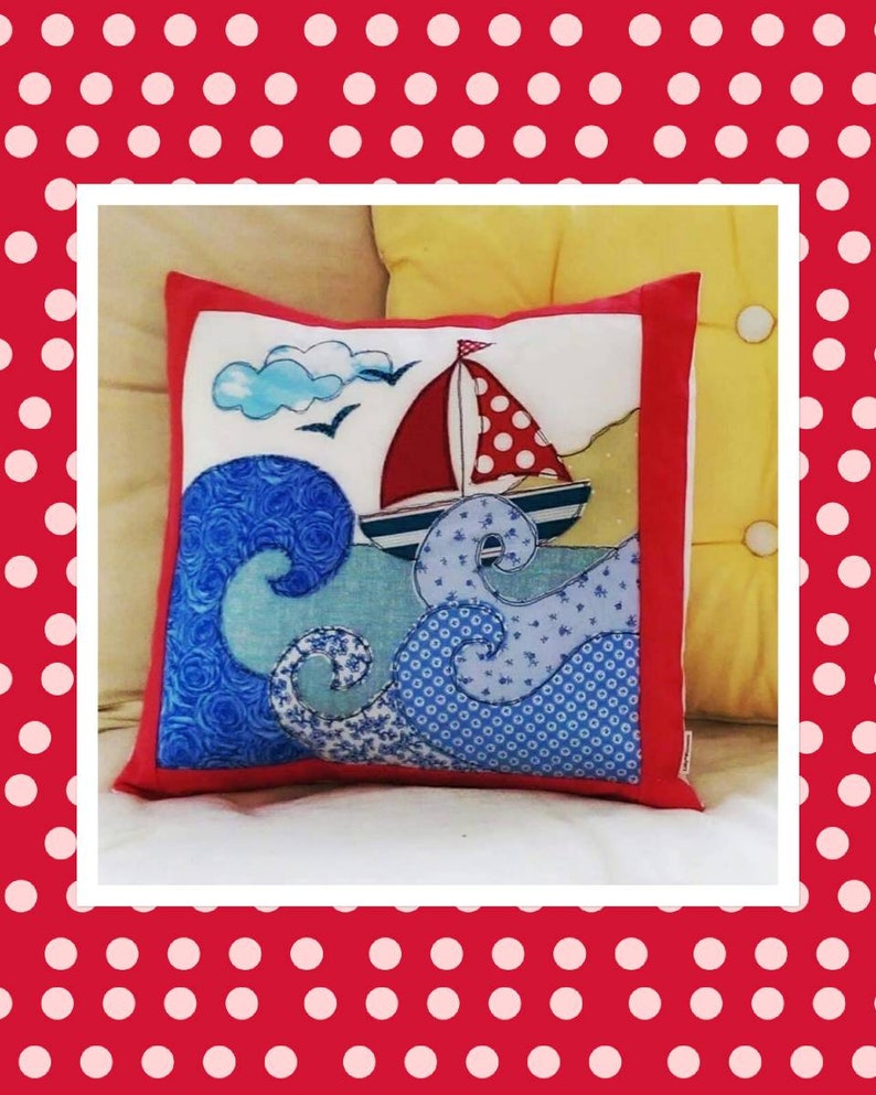Digital Sewing Pattern PDF Ocean Boat Applique Cushion | Etsy