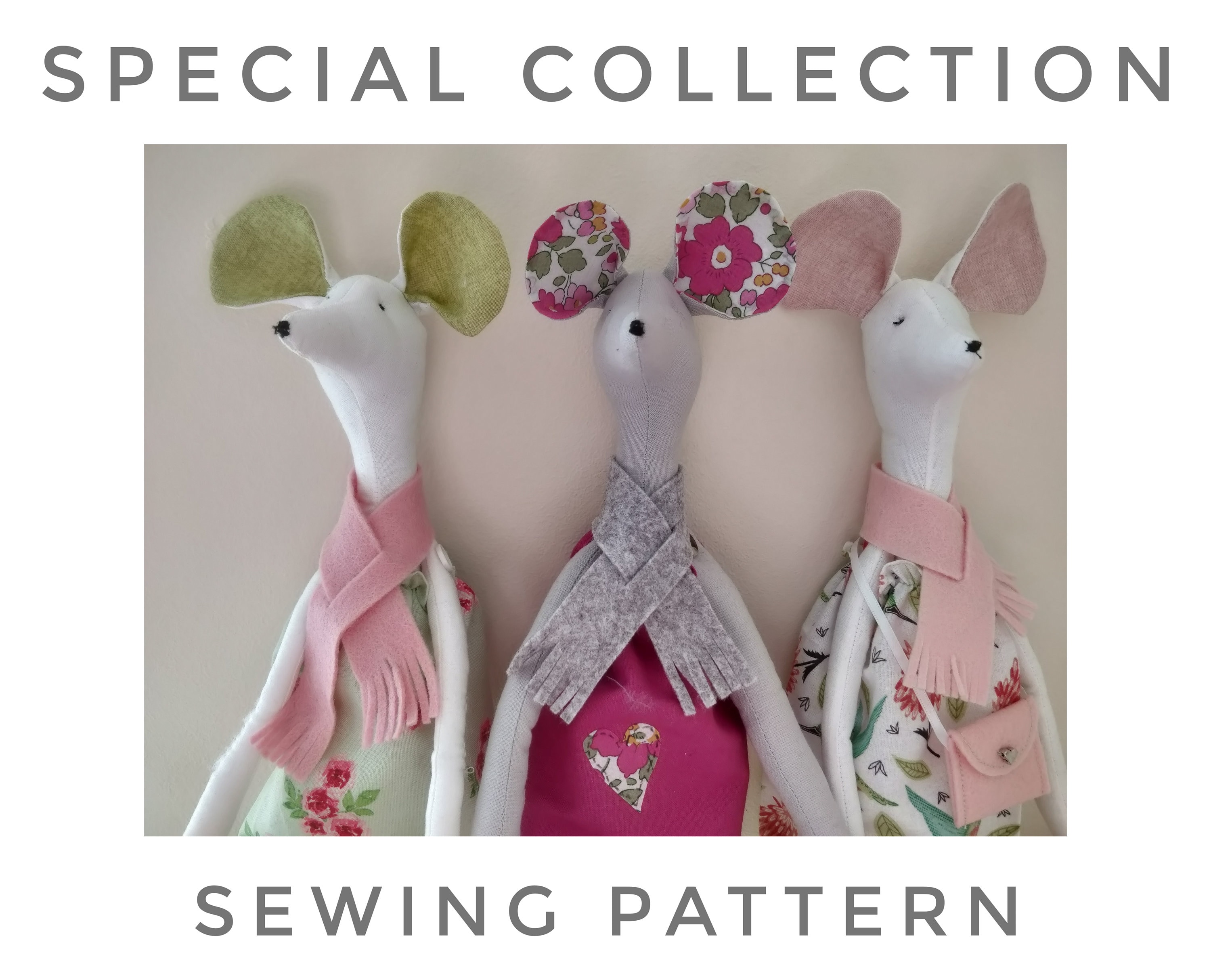 Mice Sewing Pattern PDF printable templates 16 tall with | Etsy