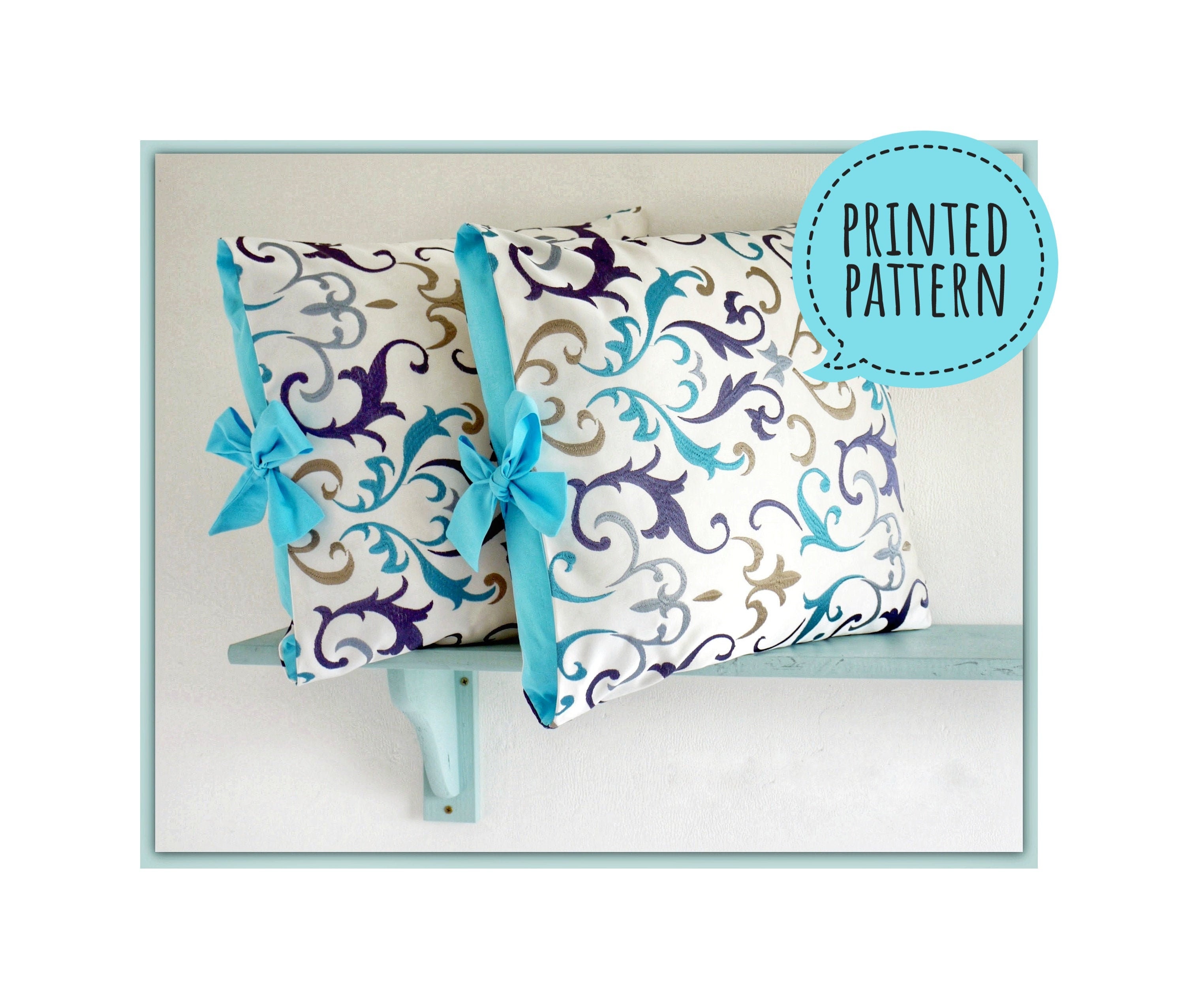 Printed Sewing Pattern Tied Cushion Cover Instructions Tutorial Sewing ...