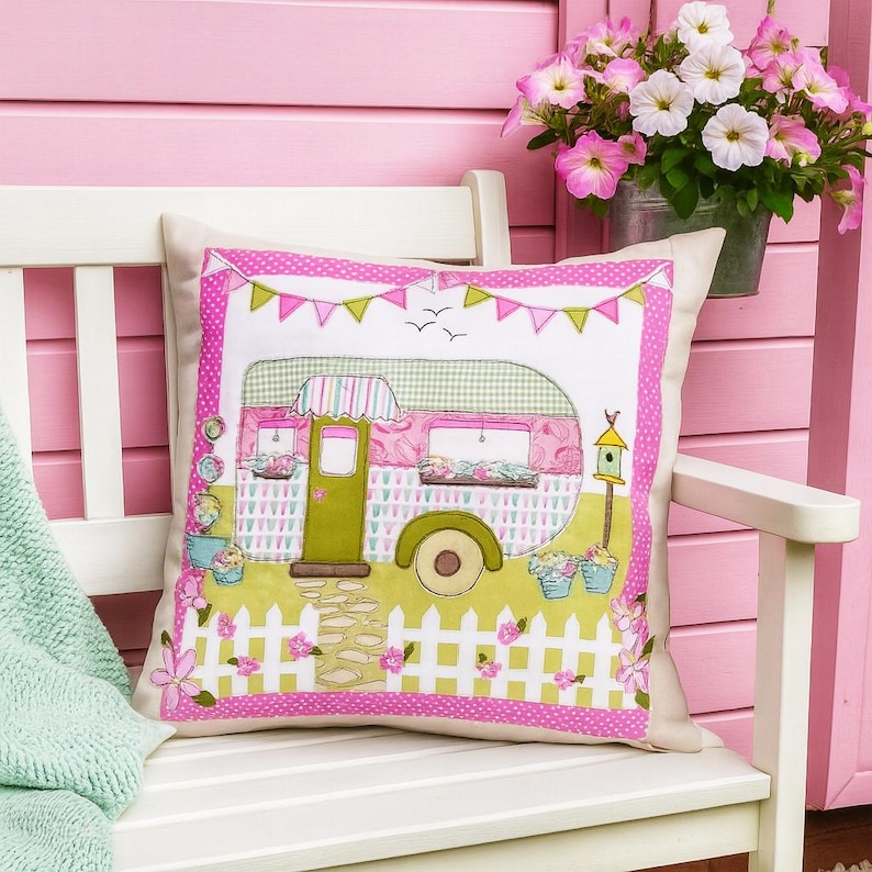 PDF Sewing Pattern Caravan Camping Applique Cushion Cover Sew Make ...