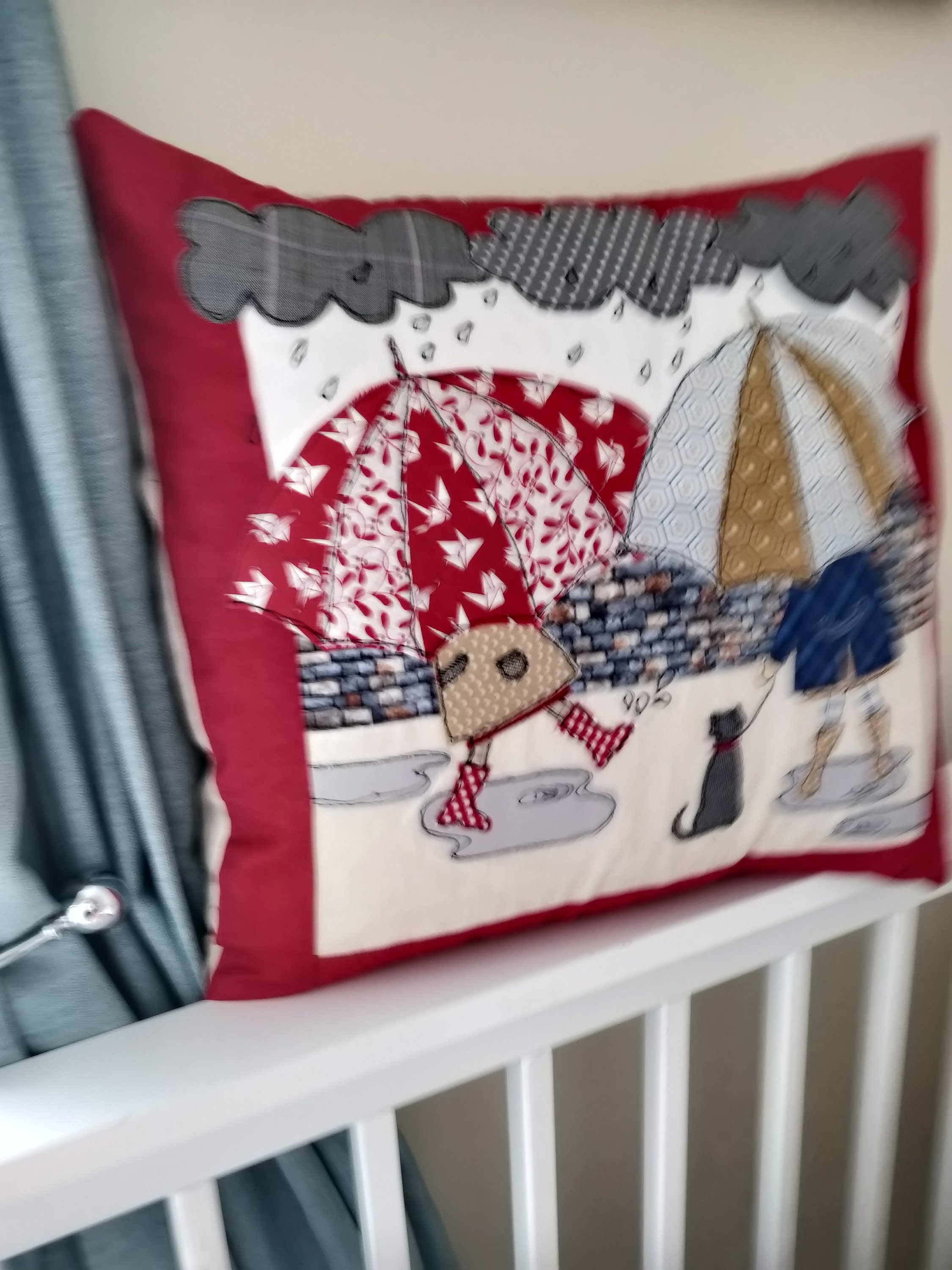 Printed Sewing Pattern Fun in the Puddles Applique Cushion Cover Sew ...