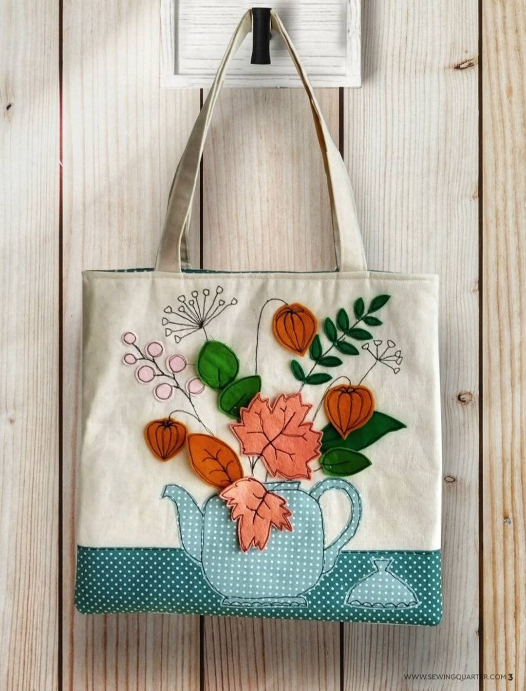 PDF Sewing Pattern Teapot Tote Autumn Felt 3D Design PDF Printable ...